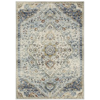 Bondy Blue Various Colors Oriental Medallion Traditional Casual Area ...