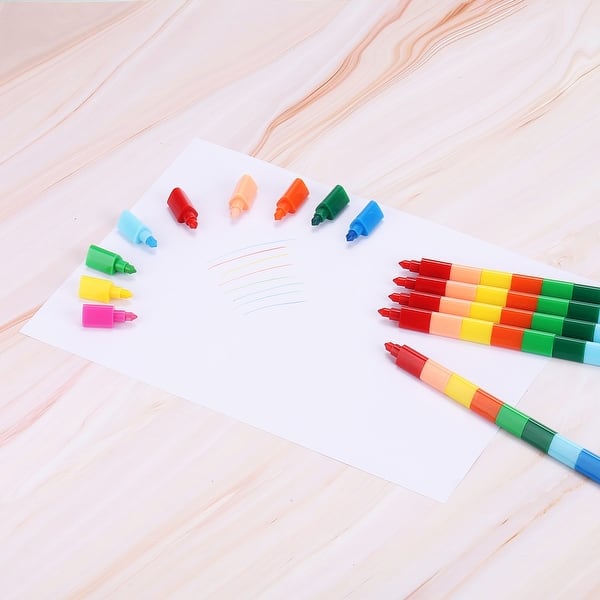 Stacking Crayons, 4 Pack 6 Colors Stackable Buildable Drawing Crayons ...