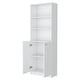 2-Door Bookcase, Storage with Multi-Level Shelves and Double Door ...