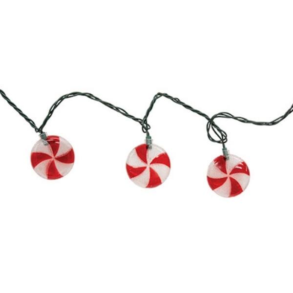 Red White Peppermint Candy Lights 6ft Indoor Decorative Strand - Size ...