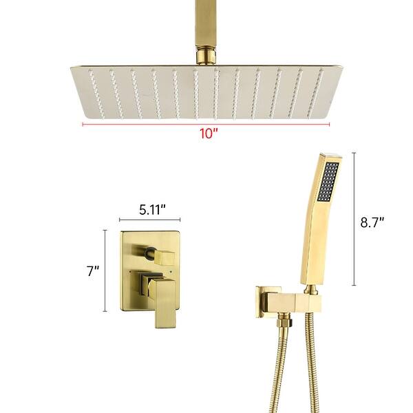 10 Inch Ceiling Mounted Shower System Rain Shower Head Complete Combo ...