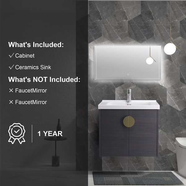 28 Inch Bathroom Vanity with Sink， Floating Bathroom Vanity With Soft ...