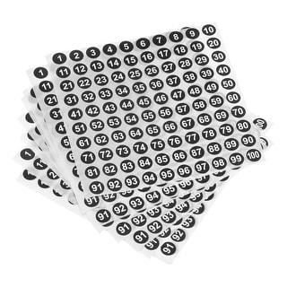Number Sticker 1-100 Label Number Self Adhesive Black White, Pack of 10 ...