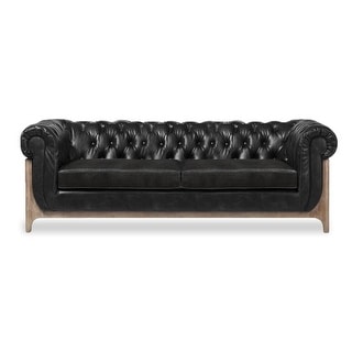 MOD Chesterfield Leather Sofa Black - Bed Bath & Beyond - 38036738