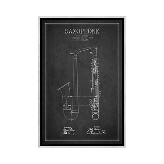 iCanvas "Saxophone Charcoal Patent Blueprint" by Aged Pixel Framed ...