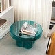 Modern Artistic Flower Glass Round Coffee Table Side Table - Bed Bath ...