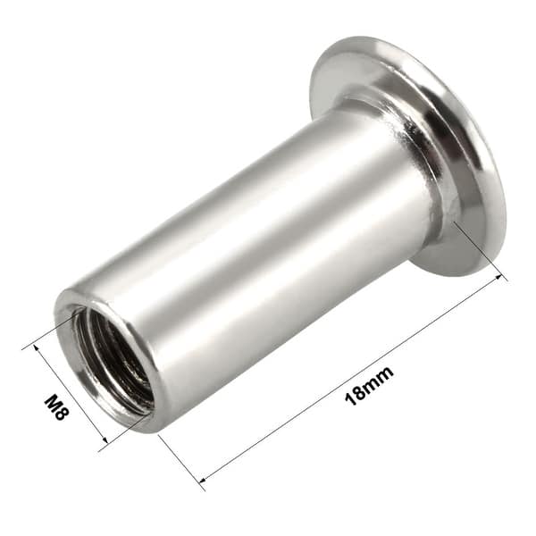 M8x18mm Rivet Hex Socket Head Screw Post Nickel Plated 30pcs - Silver ...