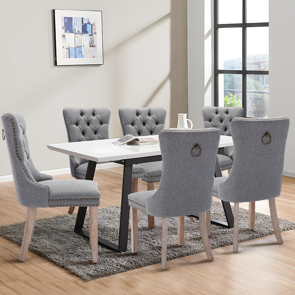 Grey velour dining room chairs store