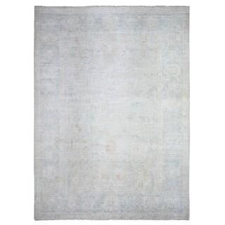 Shahbanu Rugs Platinum Gray High Grade Wool Natural Dyes Washed Out ...