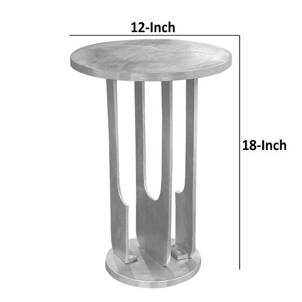 Cyrus 18 Inch Round Accent Side Table, Textured Top, Cast Aluminum ...