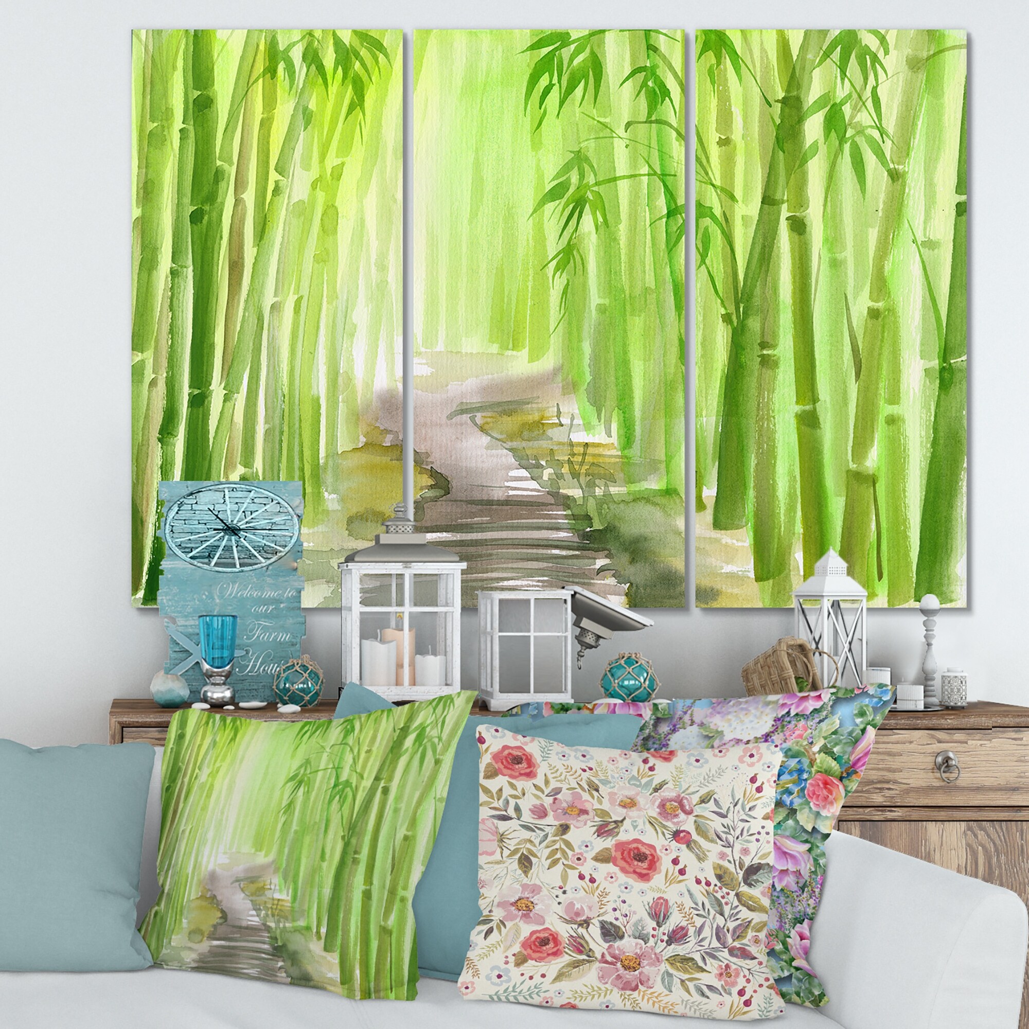 Green Bamboo Painting