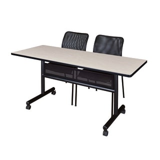 60" x 24" Flip Top Mobile Training Table with Modesty Panel and 2 Mario ...