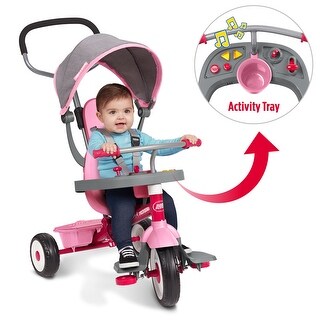 4-in-1 Stroll 'N Trike with Activity Tray, Pink & Gray - Bed Bath ...