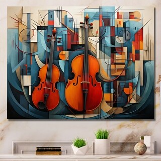 Designart "Cubism Music Forms I" Cubism Canvas Art Print - On Sale ...
