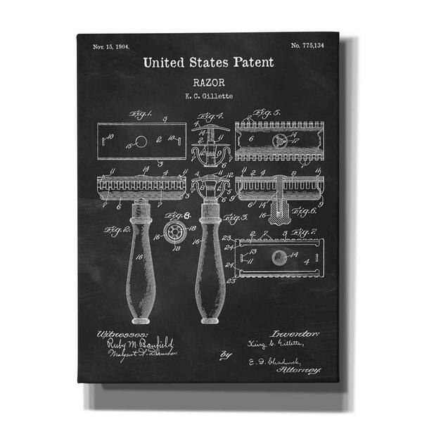 Epic Graffiti 'Razor Blueprint Patent Chalkboard' Canvas Wall Art - Bed ...