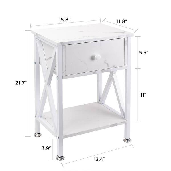 Open Bedside Table with Drawer - Suitable for Bedrooms and Living Rooms ...