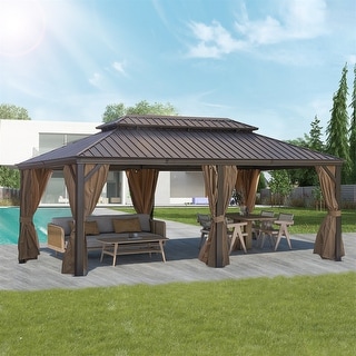 Outdoor Permanent Hardtop Gazebo Canopy for Patio, Garden, Backyard ...
