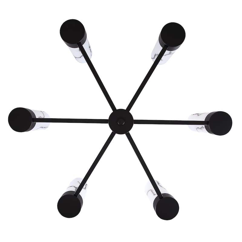 KRISTELLA 6 Light Matte Black Glam Chandelier for Dining Rooms and ...