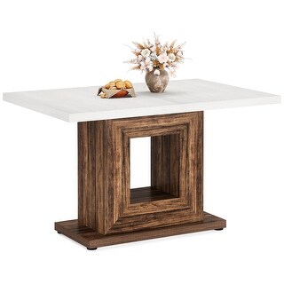 47 Inches Wood Farmhouse Dining Table for 4-6 People - Bed Bath ...