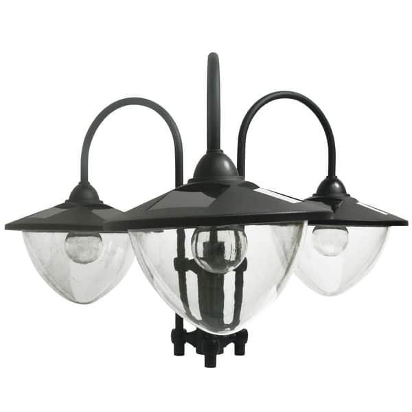 Outsunny 3-head LED Solar Light Lamp Street Light Post with Planter ...