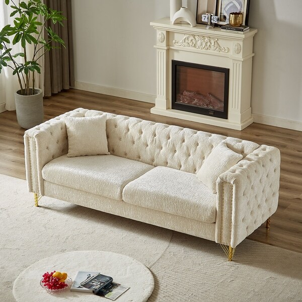 Button tufted sofa store