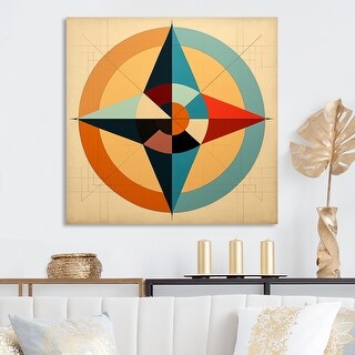 Designart "Midcentury Compass Abstract Vintage Geometrics" Modern ...