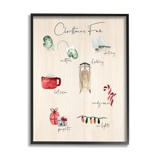 Stupell Rustic Christmas Fun Chart Holiday Tradition Festive ...