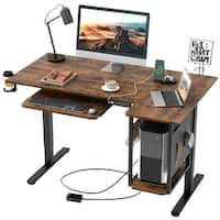 57 inch Electric Standing Desk Adjustable Height L Shaped Desk with ...