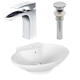 22.75-in. W Above Counter White Vessel Set For 1 Hole Center Faucet ...