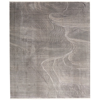Calvin Klein Balian Modern Fringed Grey Area Rug - Bed Bath & Beyond ...