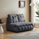 Modern pull-out velvet sofa bed with USB port and rotating phone holder ...