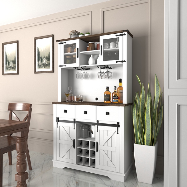Barn door liquor cabinet store