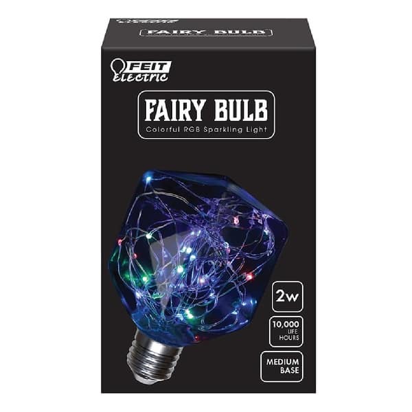 Feit Electric FY/SQ/RGB/LED Fairy Non-Dimmable Square LED Bulb, 2 W ...
