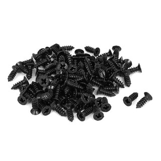 M2.5 x 8mm Flat Head Phillips Self Tapping Screws Fasteners Black 100pcs - Bed Bath & Beyond ...
