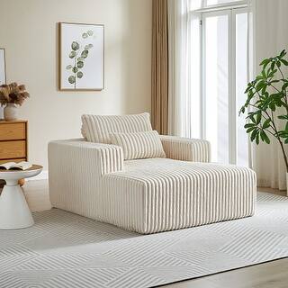62.5" Corduroy Sponge Sofa Lounge Chair - Bed Bath & Beyond - 43104222
