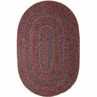 Super Area Rugs Braided Country Farmhouse 4' x 6' Oval Burgundy - 4' x ...