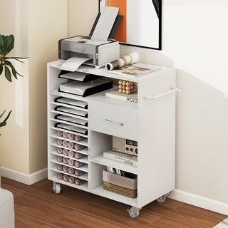 Moasis Mobile Craft Storage Cabinet Cart for Cricut Machine with ...