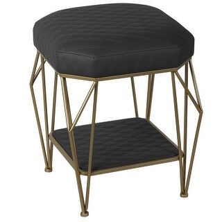 Cortesi Home Winehouse Ottoman with Painted Gold legs, Gray - Bed Bath ...