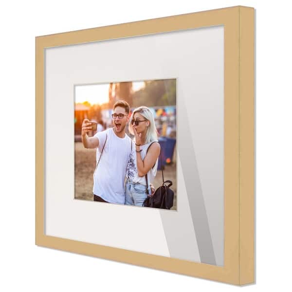 2x2 Natural Frame Matted for 2x2 Picture or 6x6 Art Poster Without ...