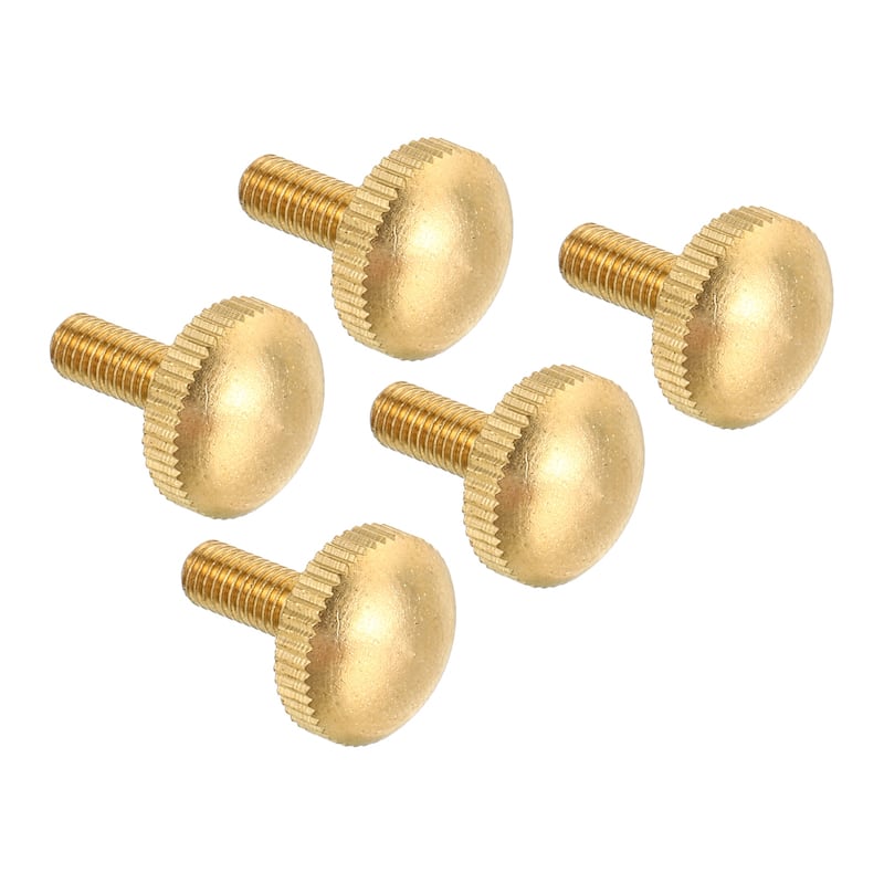 5pcs M5x15mm Knurled Thumb Screws Flat Tip Brass Bolts Grip Knobs ...