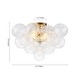 Glam 2-Light Striped Glass Cluster Bubble Living Room Flush Mount - 19. ...