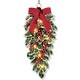 LED Lighted Holly Festive Hanging Swag with Bow - 12 x 22 x 5 - Bed ...