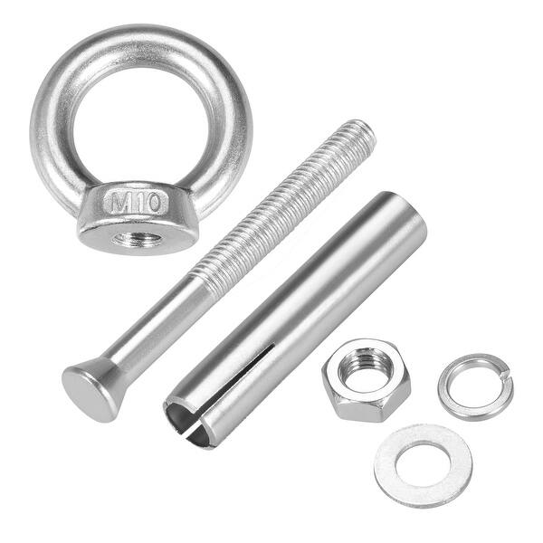 M10 x 70 Expansion Eyebolt Eye Nut Screw w Ring Anchor Raw Bolts 2Pcs - Silver Tone - Bed Bath ...