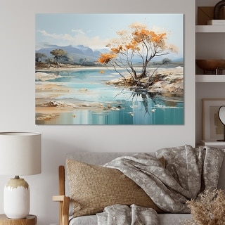 Designart "Rivers Liquid Landscape Charm" River Wall Art Canvas - Bed ...