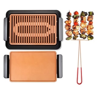 Smokeless Electric Grill with Interchangeable Griddle Surface ...