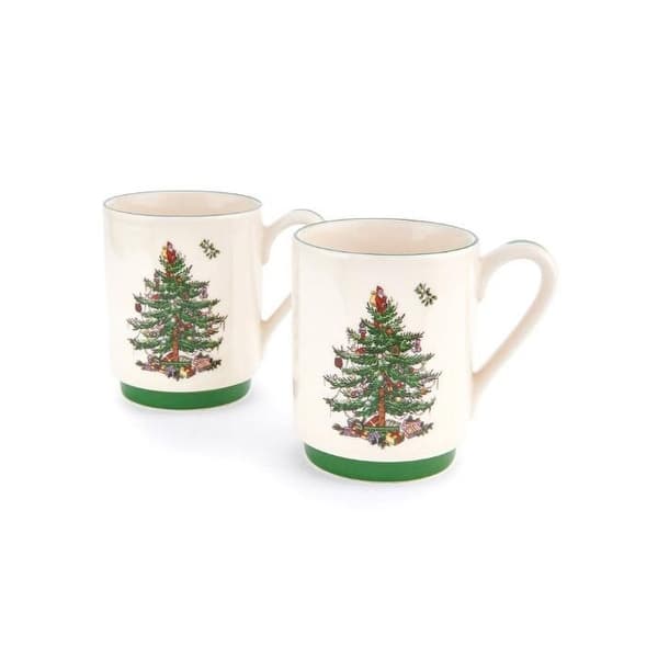 Spode Christmas Tree Stacking Mugs Set of 2 Holiday Coffee Cups - Bed ...
