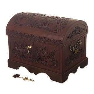 Novica Handmade Peruvian Cache Leather And Wood Chest - Bed Bath ...
