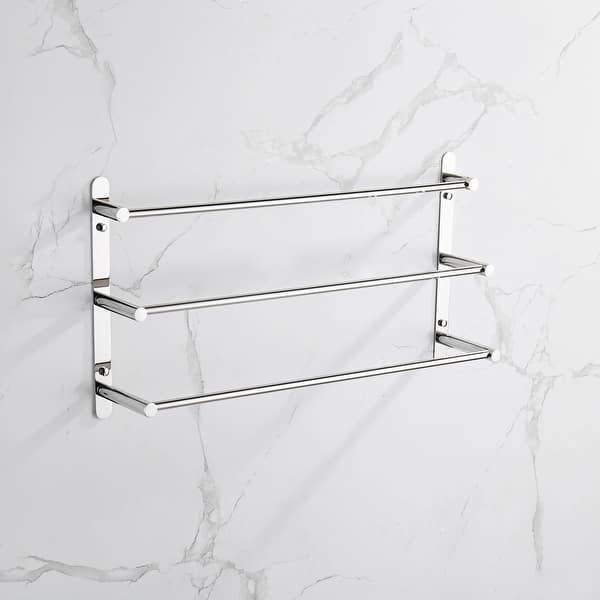 THREE Stagger Layers Towel Rack Stainless Steel Hand Polishing Mirror ...