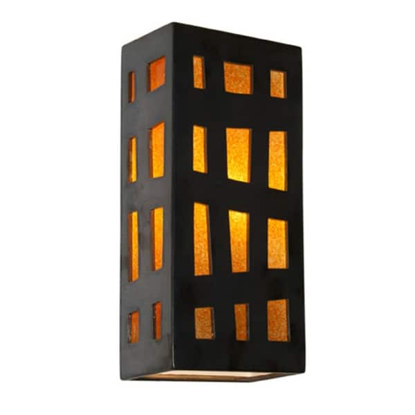 A19 Grid 1 Light Wall Washer Sconce from the reFusion Collection - Bed ...