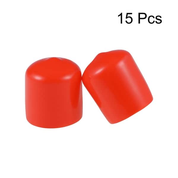 15pcs 21mm Round Red Vinyl End Cap Screw Thread Protector Rubber Caps ...